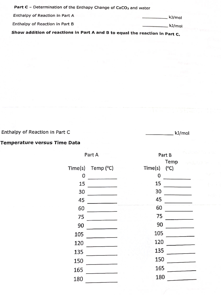 Solved Lab 14: Hess' Law Purpose: Determine the enthalpy | Chegg.com