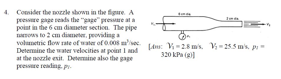 Solved Consider the nozzle shown in the figure. A pressure | Chegg.com