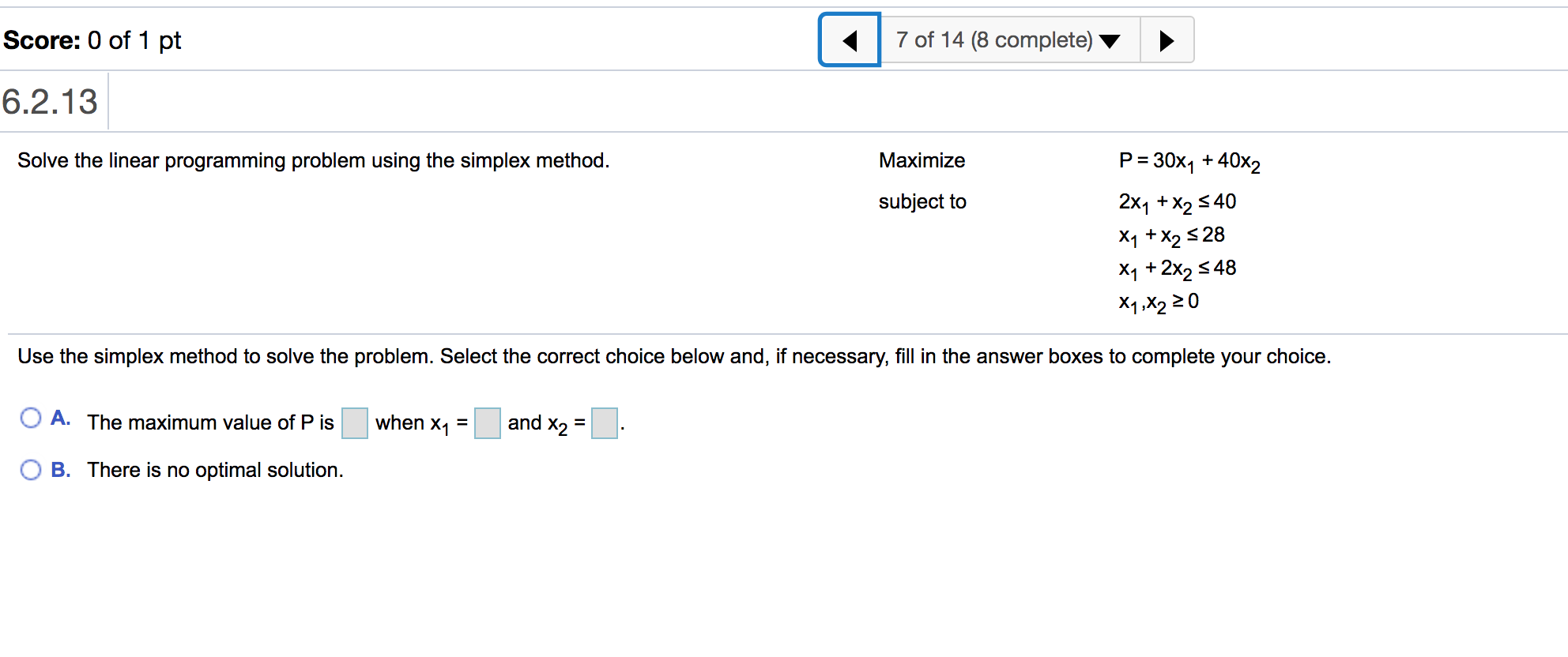 Solved Score: 0 of 1 pt 7 of 14 (8 complete) 6.2.13 Solve | Chegg.com