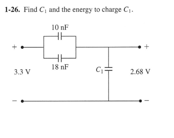Solved 1-26. Find C1 and the energy to charge C1. | Chegg.com