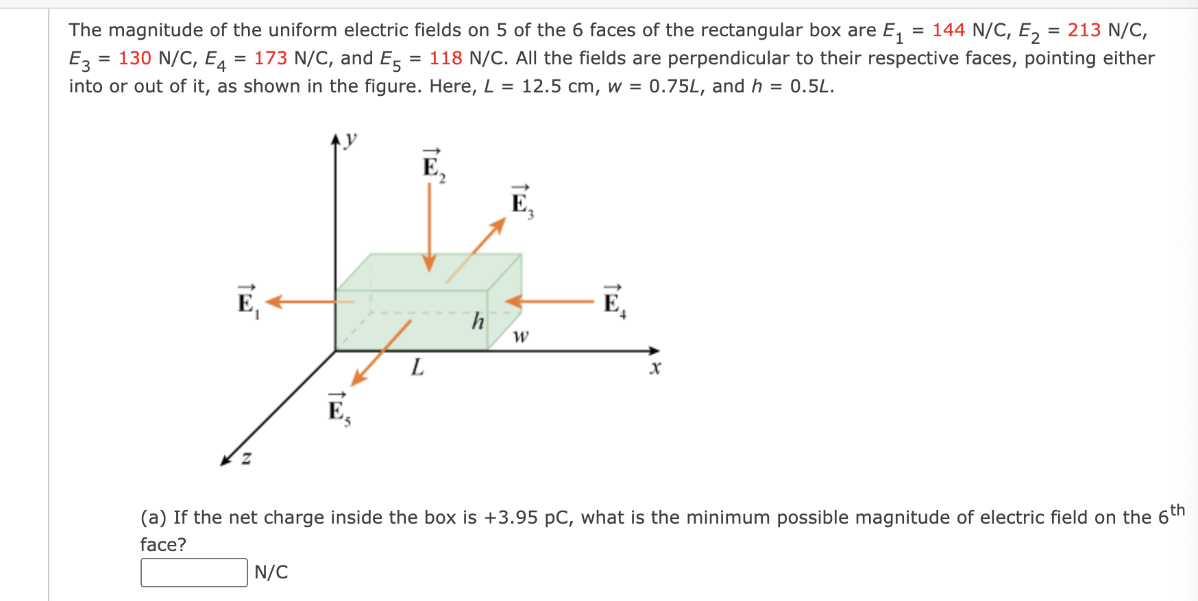 Solved The magnitude of the uniform electric fields on 5 of | Chegg.com