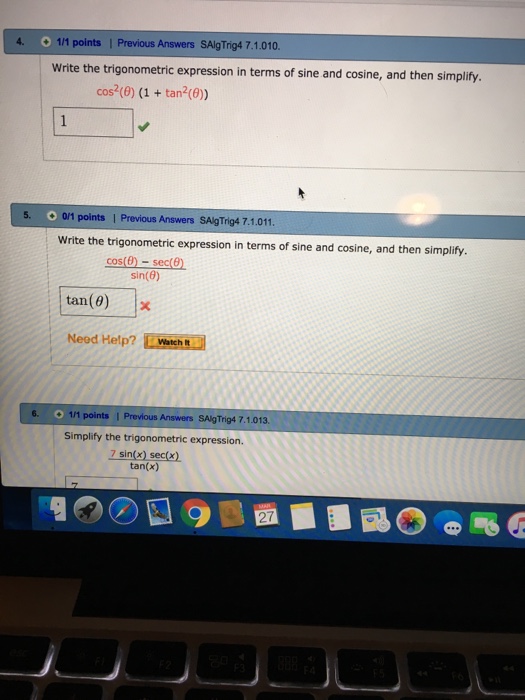 Solved Write The Trigonometric Expression In Terms Of Sine
