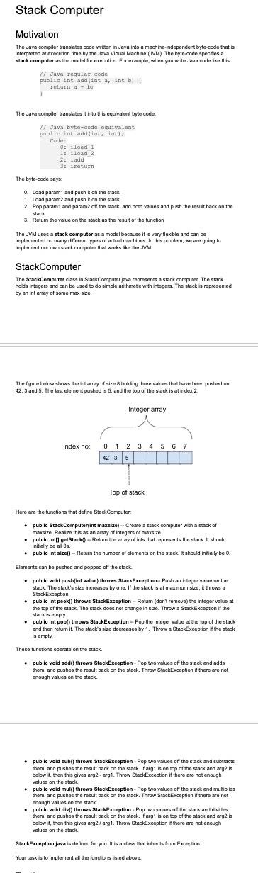 Solved Create A Stack Computer Public Class