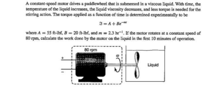 Solved A constant-speed motor drives a paddlewheel that is | Chegg.com