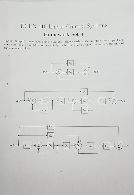 Solved ECEN.410 Linear Control Systems Homework Set 4 (18 | Chegg.com