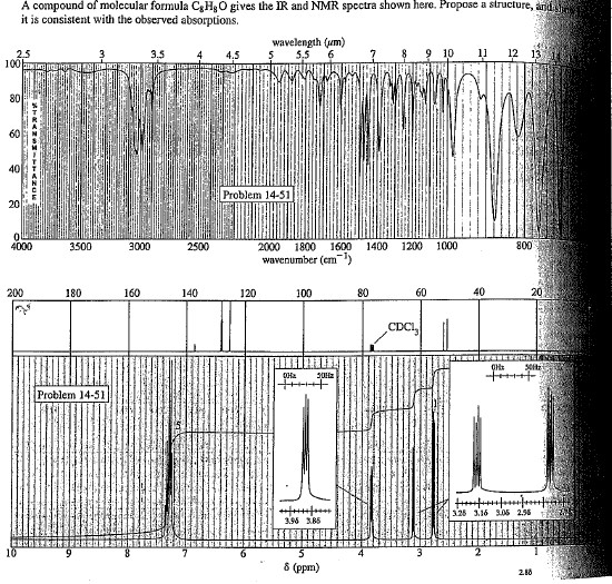Solved A compound of molecular formula C8H8O ﻿gives the IR | Chegg.com