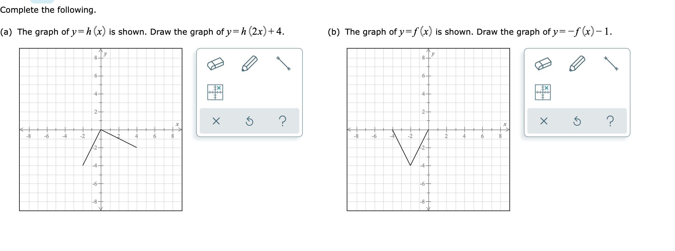 Solved Complete the following. (a) The graph of y=h(x) is | Chegg.com