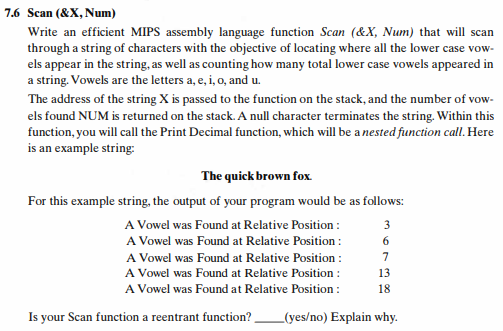 Solved 6 Scan Andx Num Write An Efficient Mips Assembly 