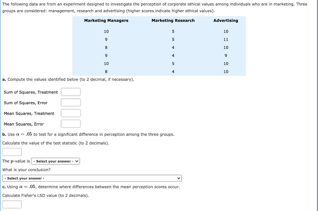 Solved Test whether there is a significant difference | Chegg.com