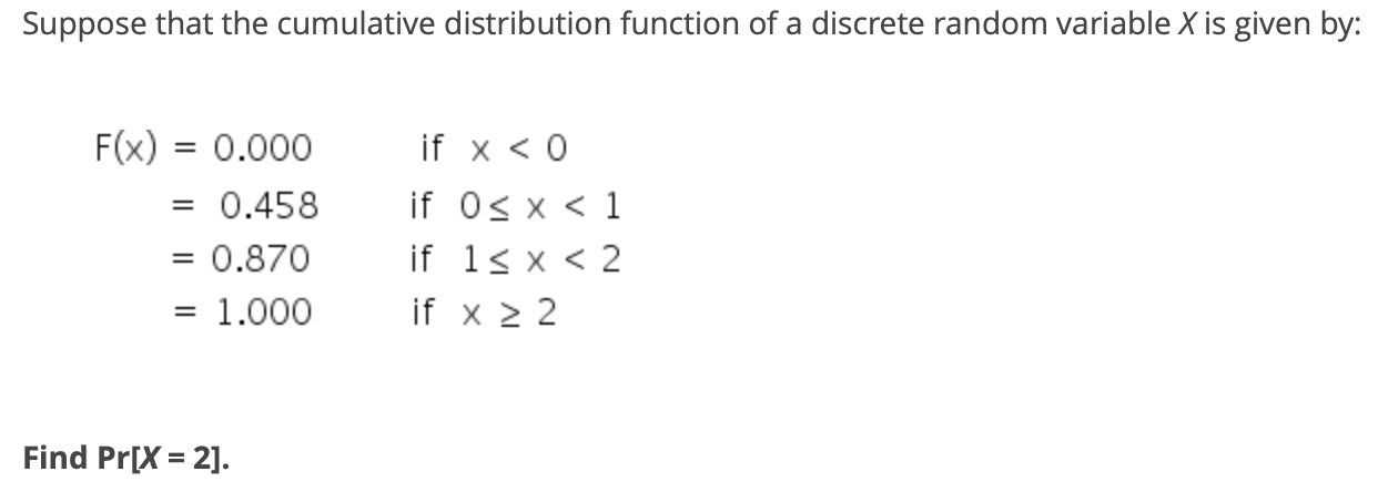 Solved Suppose that the cumulative distribution function of | Chegg.com