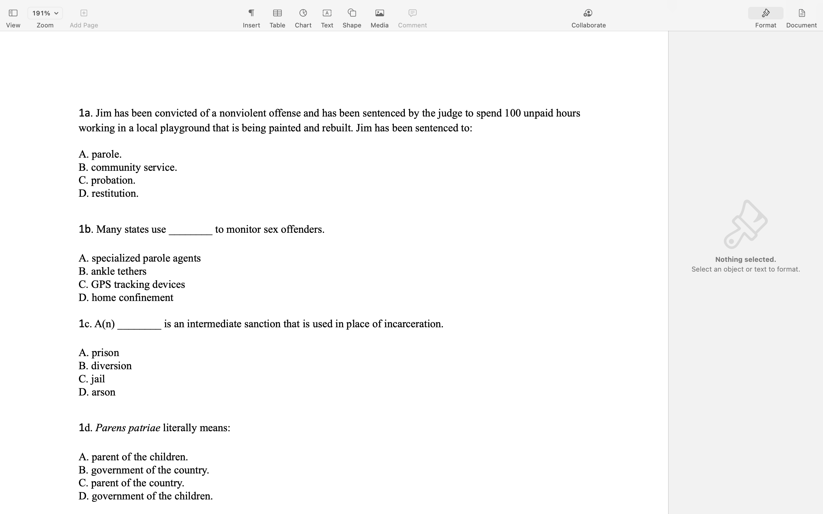 Solved 191% v + A CL 9 View Zoom Add Page Insert Table Chart | Chegg.com