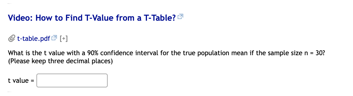 Solved Video: How to Find T-Value from a T-Table? @ | Chegg.com