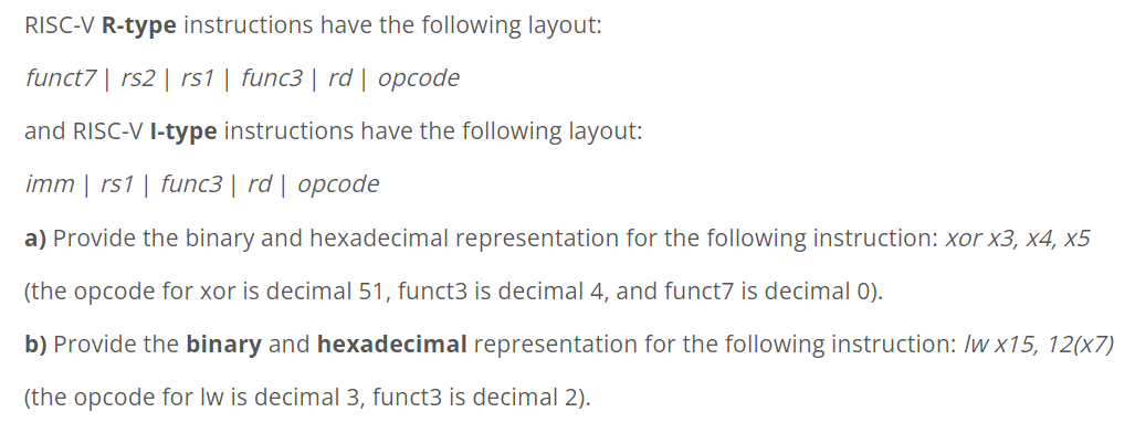 Solved RISC-V R-type instructions have the following layout: | Chegg.com