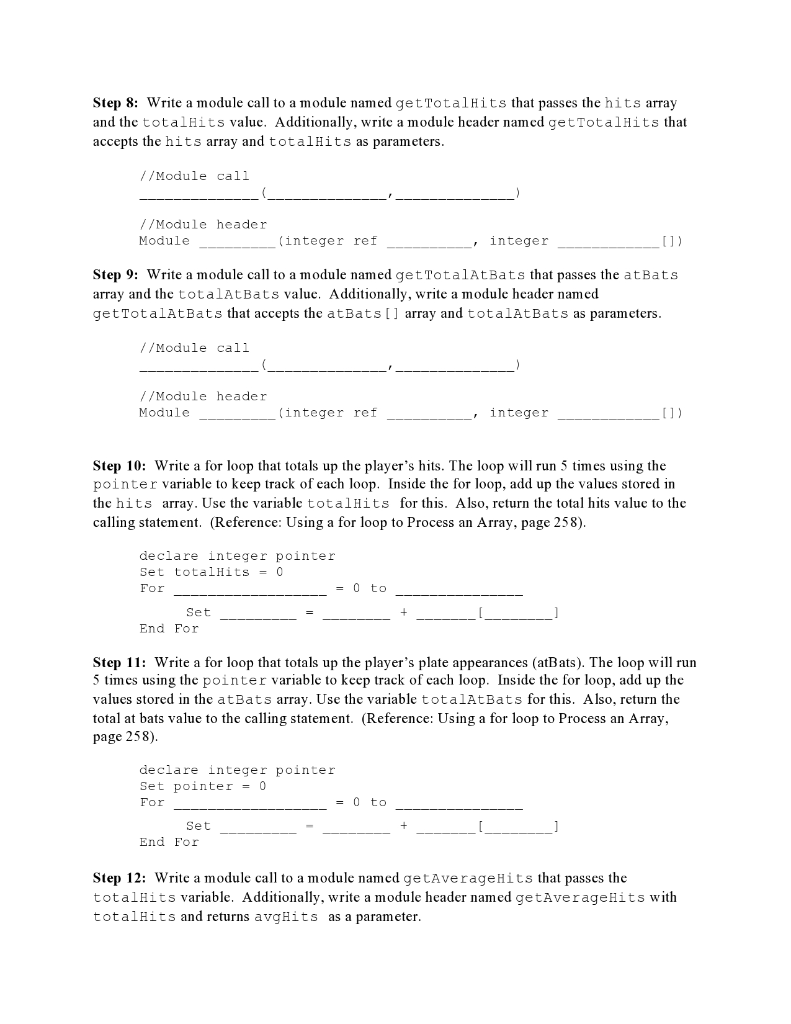 Solved Name: Unit 6 - Arrays and Pseudocode Critical Review | Chegg.com