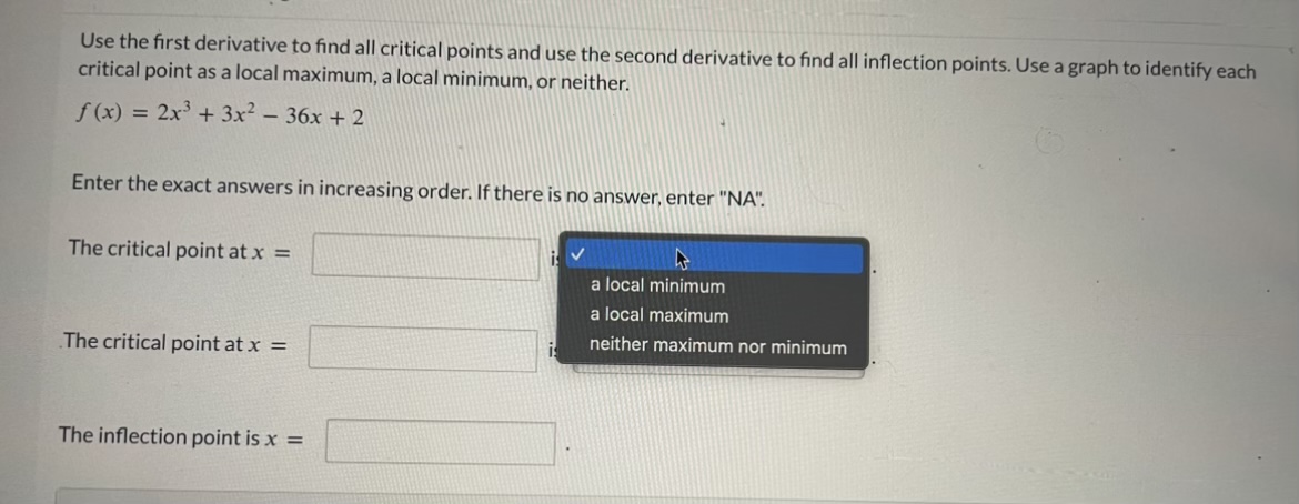 Solved Use the first derivative to find all critical points | Chegg.com