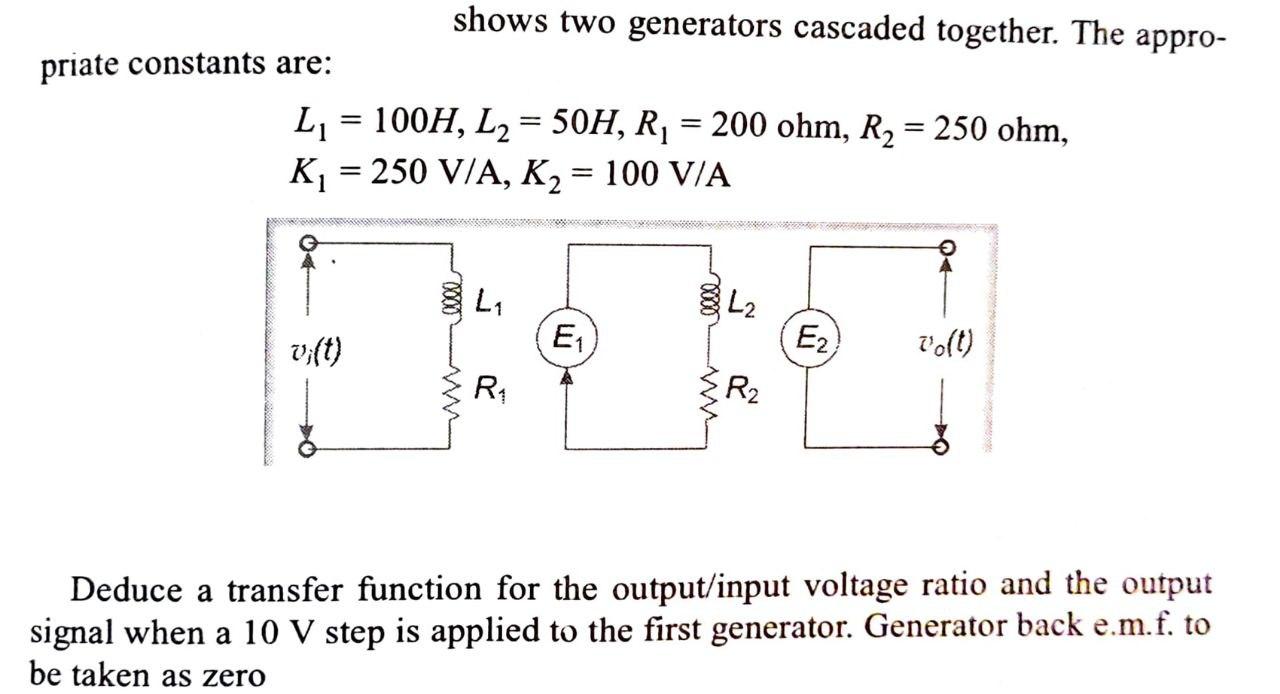 Solved shows two generators cascaded together. The appro- | Chegg.com