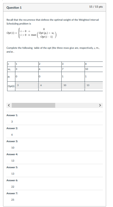 Question 1 15 / 15 pts Recall that the recurrence | Chegg.com