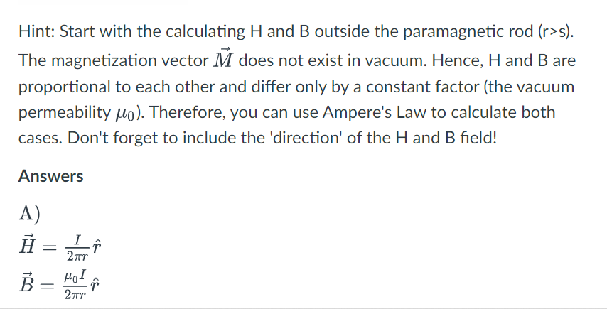 Solved A very long aluminum (paramagnetic) rod carries a | Chegg.com