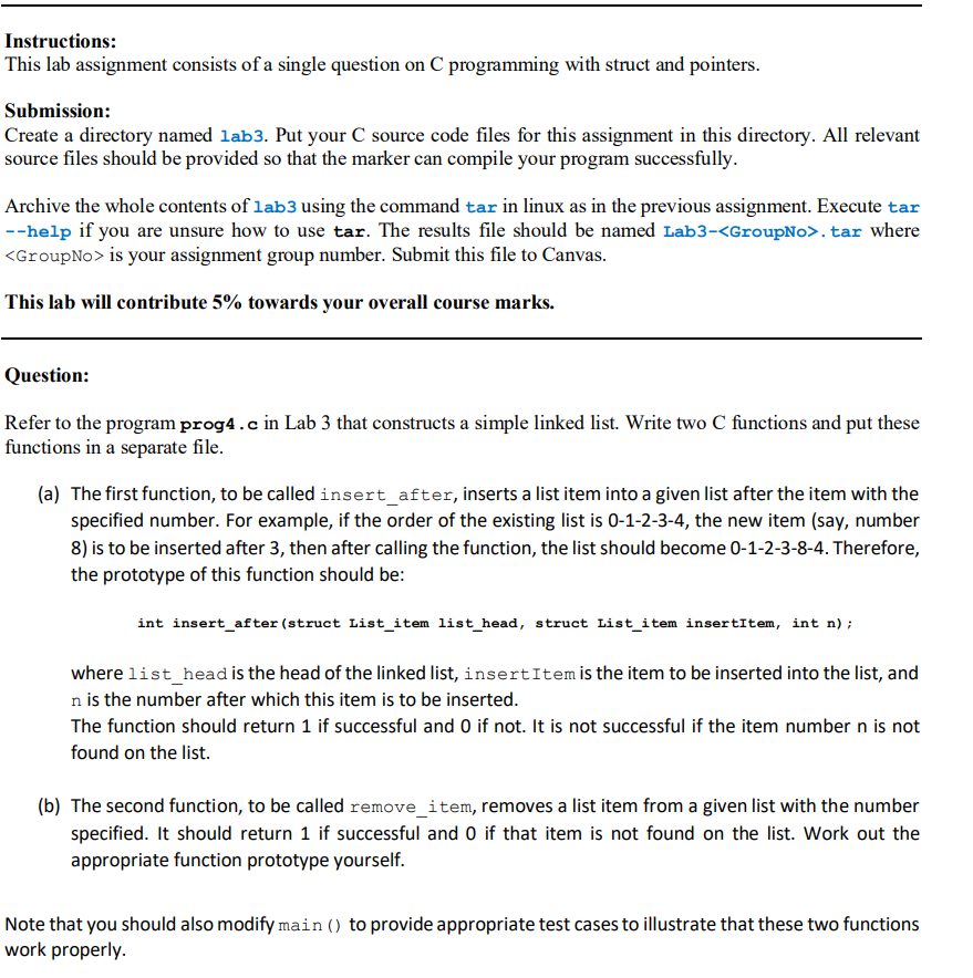 Solved // A simple linked list #include #define | Chegg.com