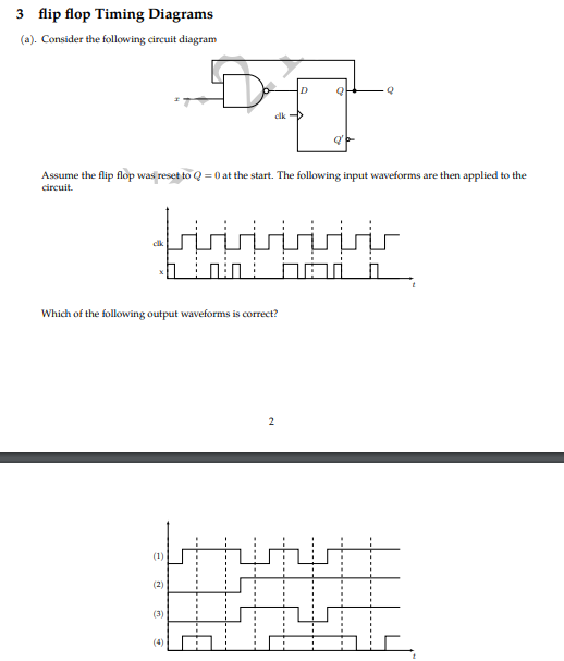 Solved 3 flip flop Timing Diagrams (a). Consider the | Chegg.com