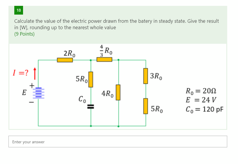 Solved 18 Calculate the value of the electric power drawn | Chegg.com