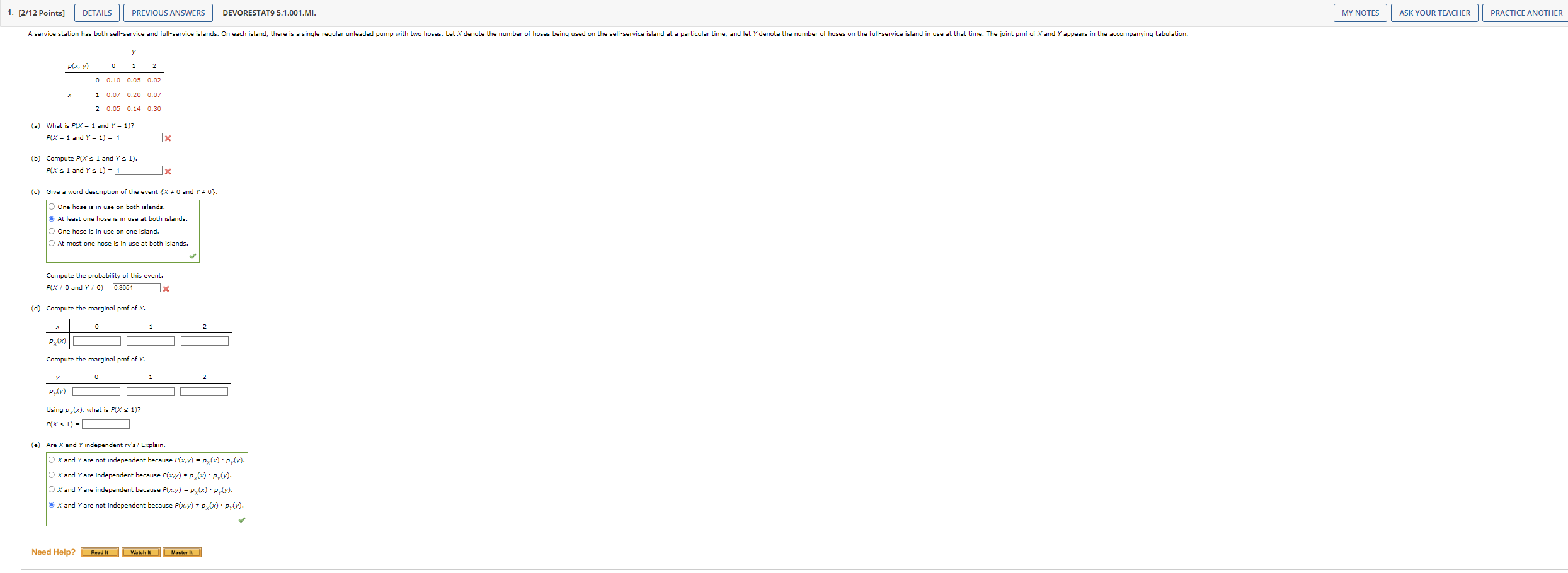 Solved \begin{tabular}{cc|ccc} \multicolumn{2}{c|}{p(x,y)} & | Chegg.com