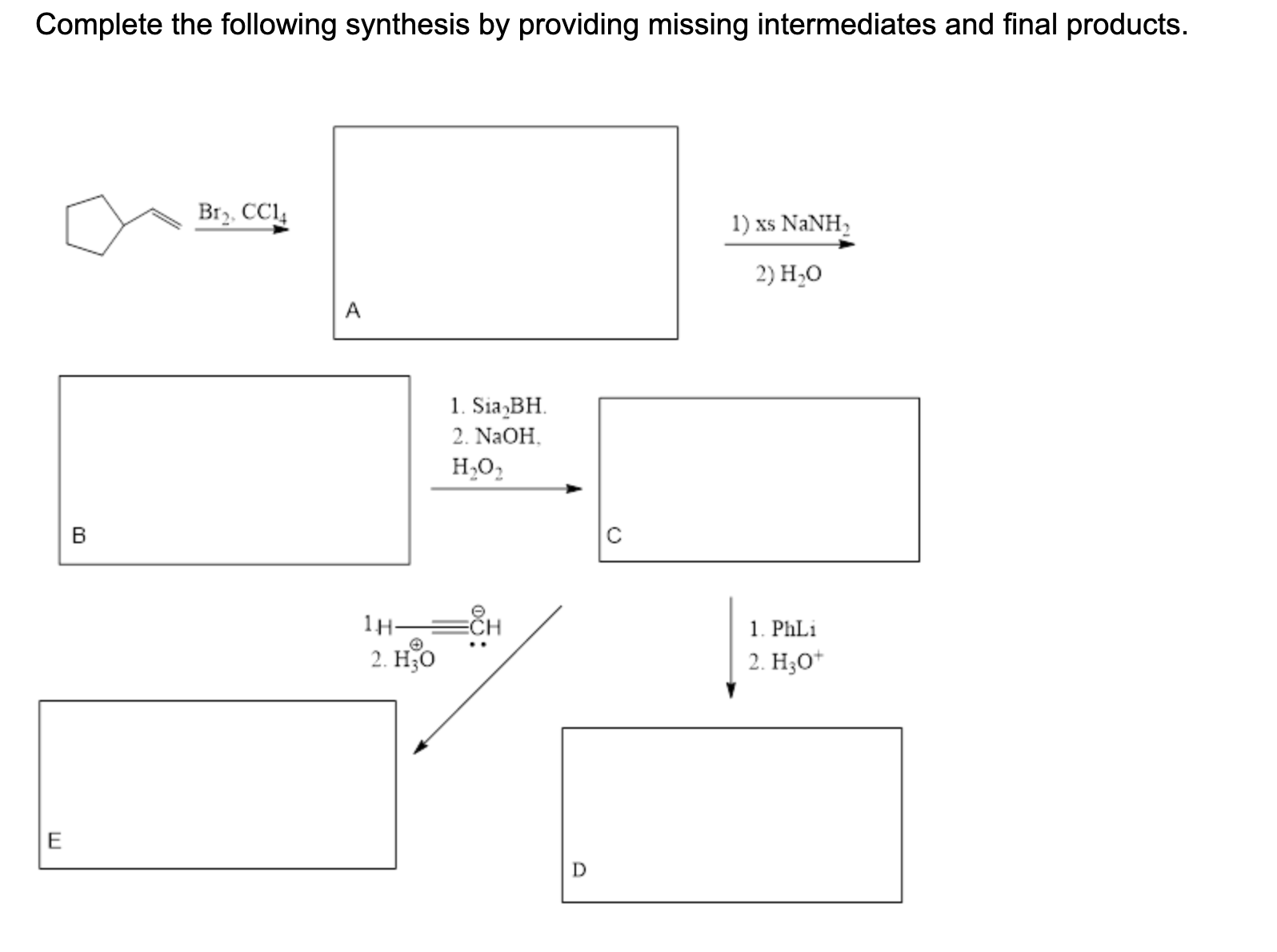 Solved Complete the following synthesis by providing missing | Chegg.com