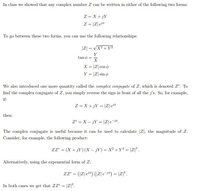 Solved In class we showed that any complex number Z can be | Chegg.com