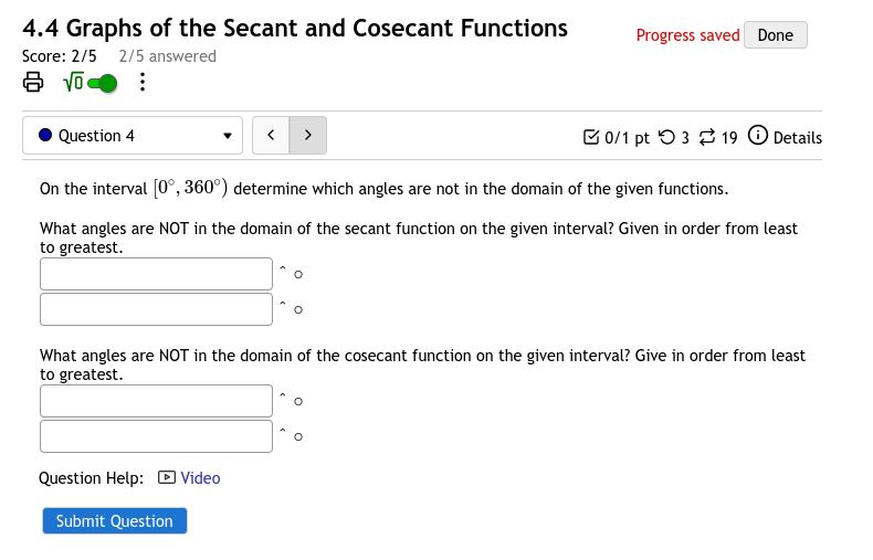 Solved 4.4 Graphs of the Secant and Cosecant Functions | Chegg.com