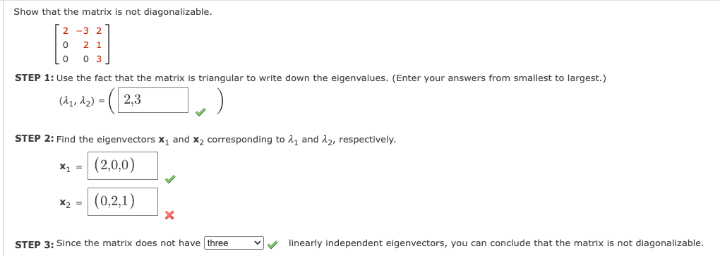 Solved Show that the matrix is not diagonalizable. | Chegg.com