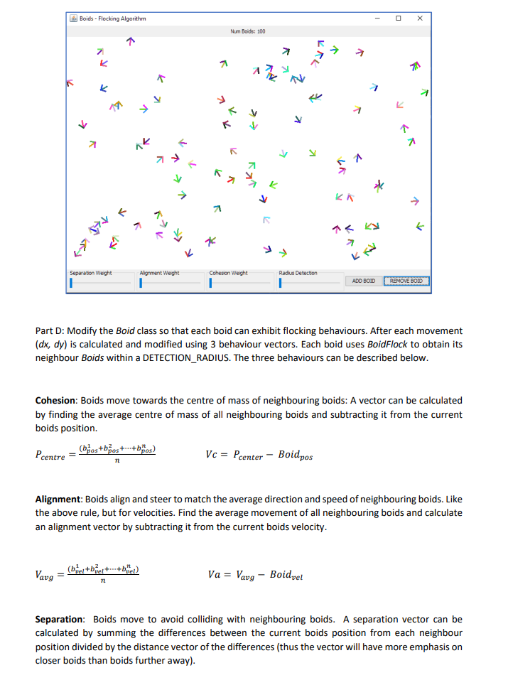 Solved Boids Are A Popular Flocking Simulation Algorithm 1026