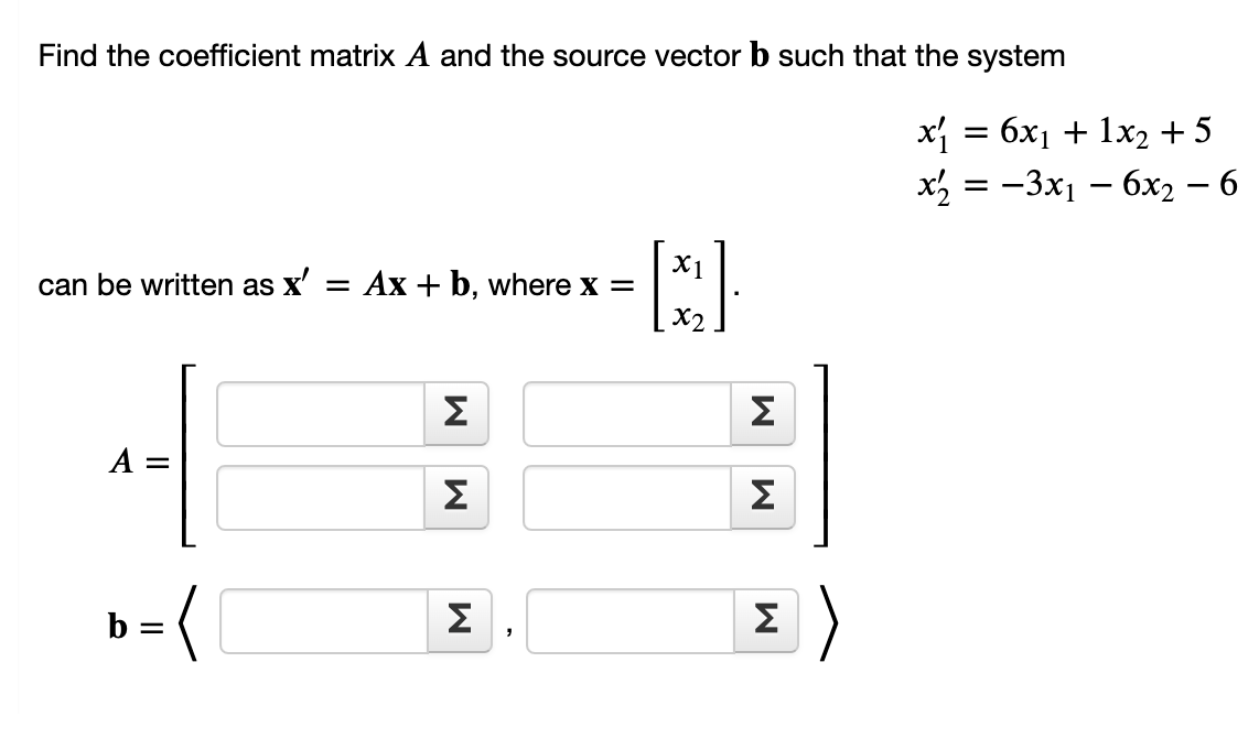 Solved Find the coefficient matrix A and the source vector b | Chegg.com