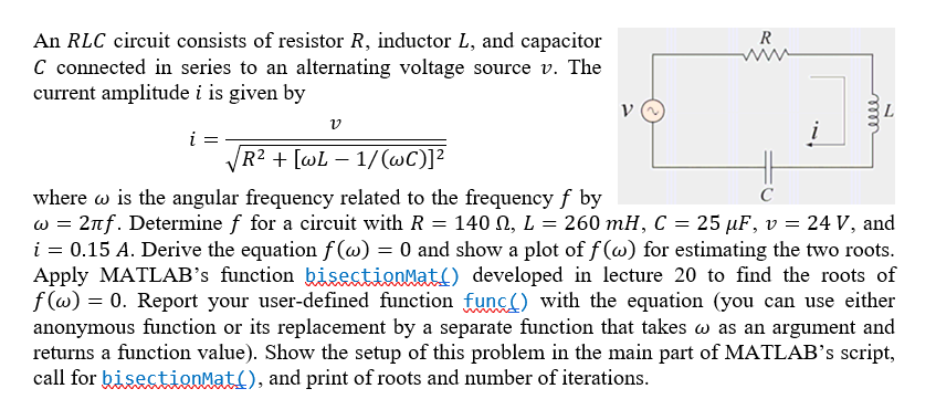 Solved bisectionMat() function to be applied from:% M-file | Chegg.com