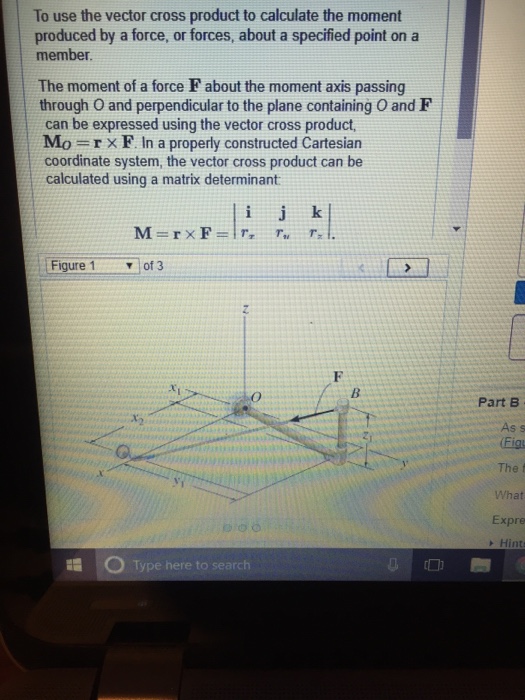 Solved To use the vector cross product to calculate the | Chegg.com
