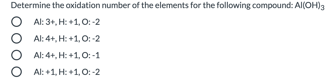 Solved Determine the oxidation number of the elements for | Chegg.com