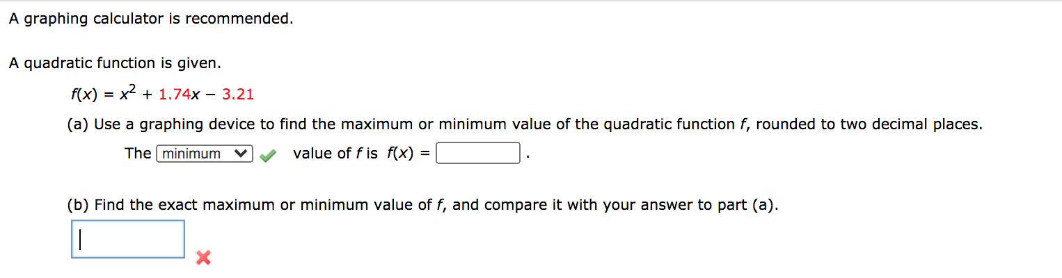 Solved A quadratic function f is given. f(x) = -4x2 – 12x + | Chegg.com