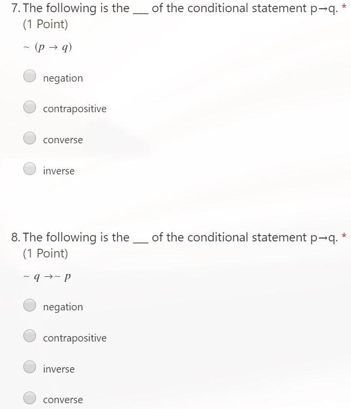 Solved Discrete Math Reading Quiz Section 2.2 Conditional | Chegg.com