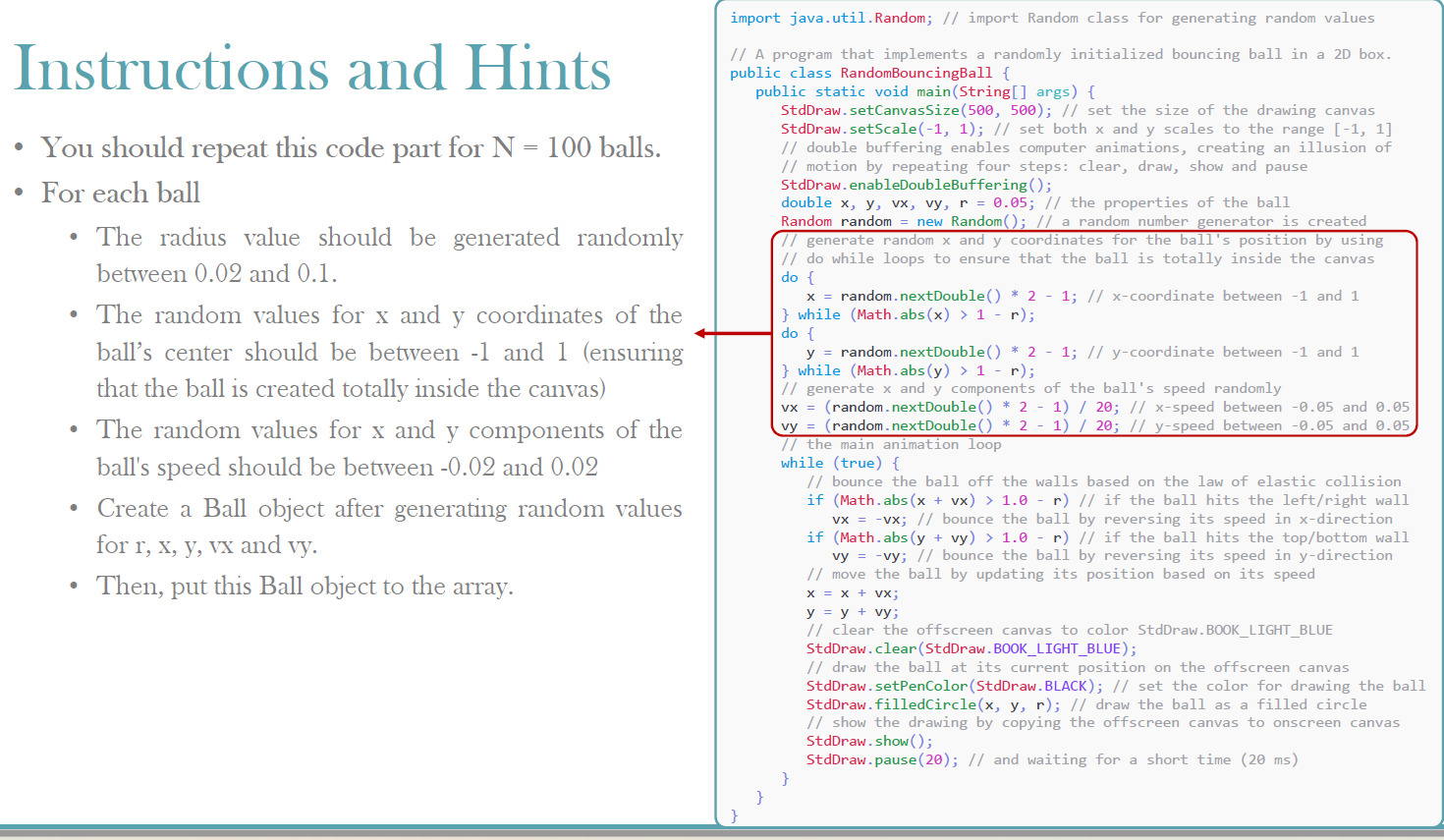Solved Lab Task: Multiple Bouncing Balls with Random Colors | Chegg.com
