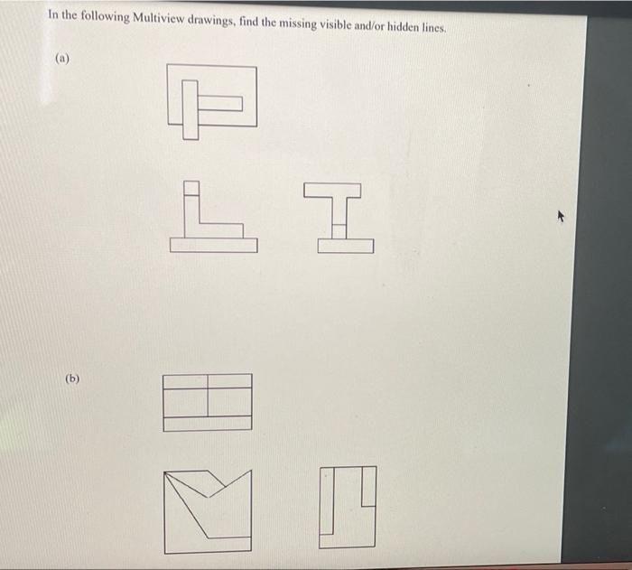 Solved In the following Multiview drawings, find the missing | Chegg.com