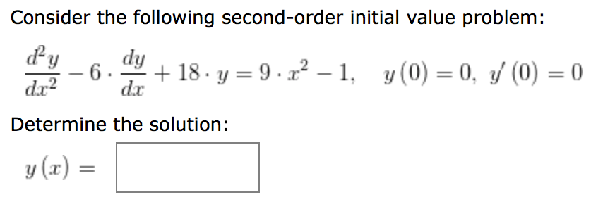 Solved Consider the following second-order initial value | Chegg.com
