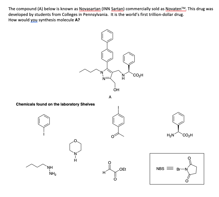 Solved The compound (A) below is known as Novasartan (INN | Chegg.com