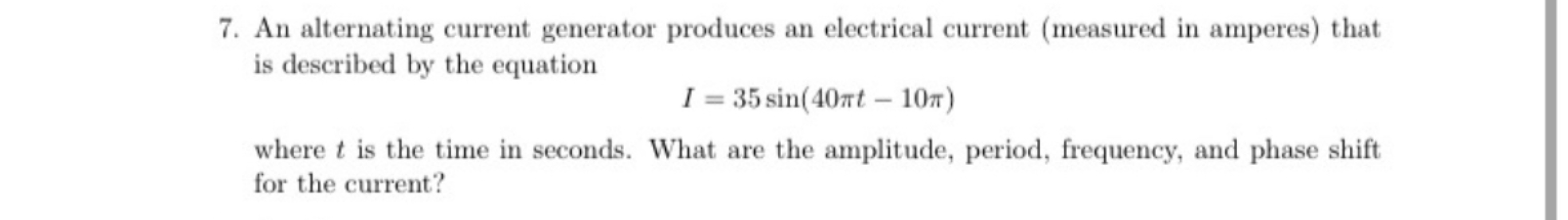 Solved An alternating current generator produces an | Chegg.com