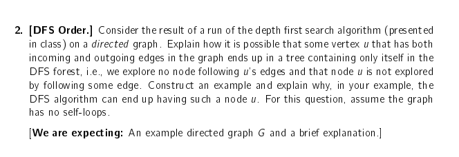 Solved 2. (DFS Order.] Consider the result of a run of the | Chegg.com