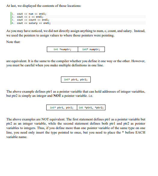 Solved Introduction to pointers Every byte in the computer's | Chegg.com