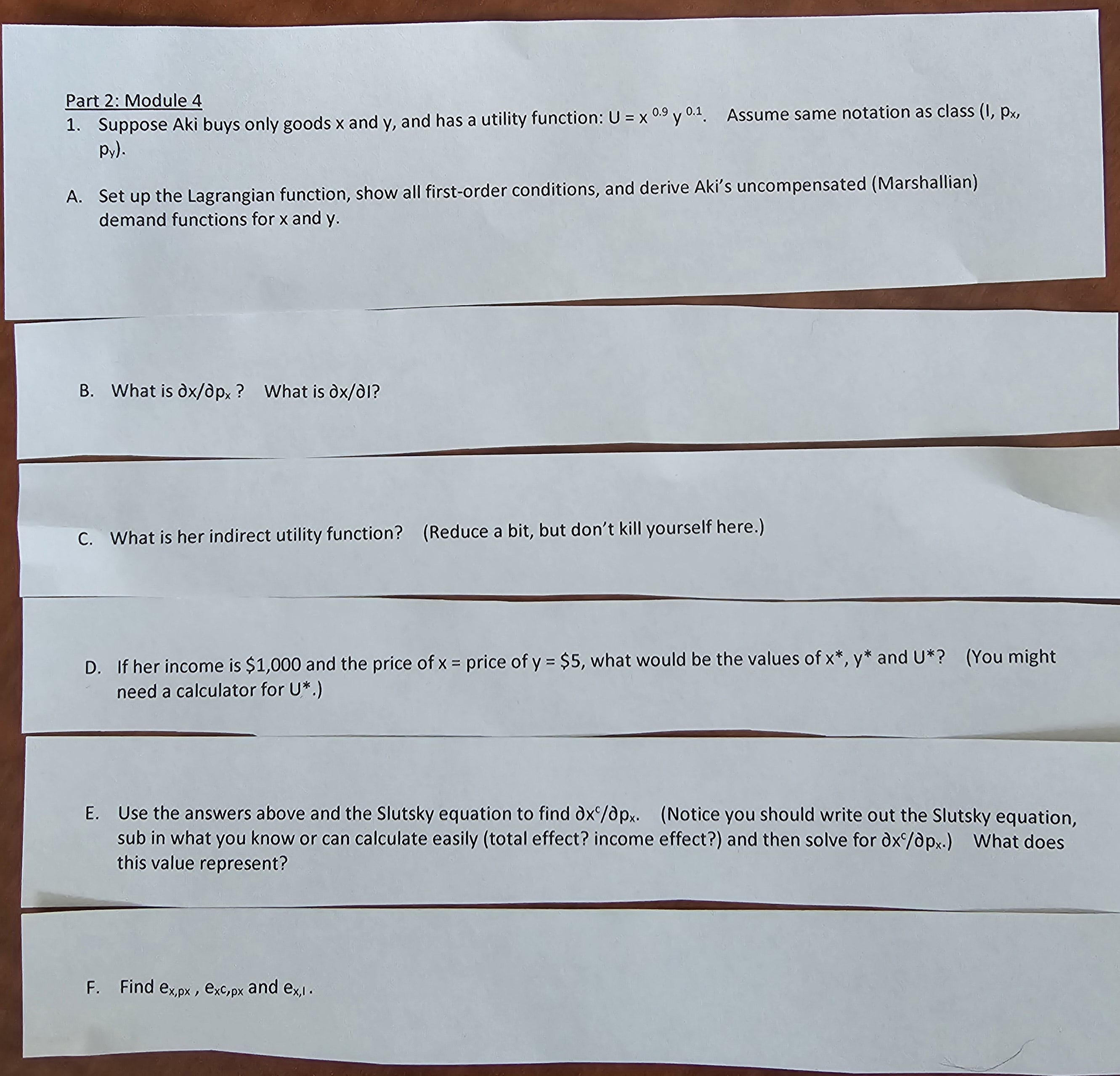 Solved A. ﻿Set up the Lagrangian function, show all | Chegg.com