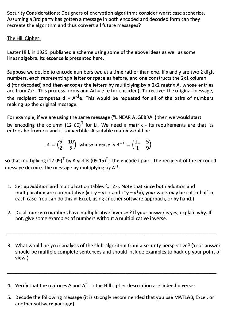 Project 3 : Cryptography Cryptography has long been | Chegg.com