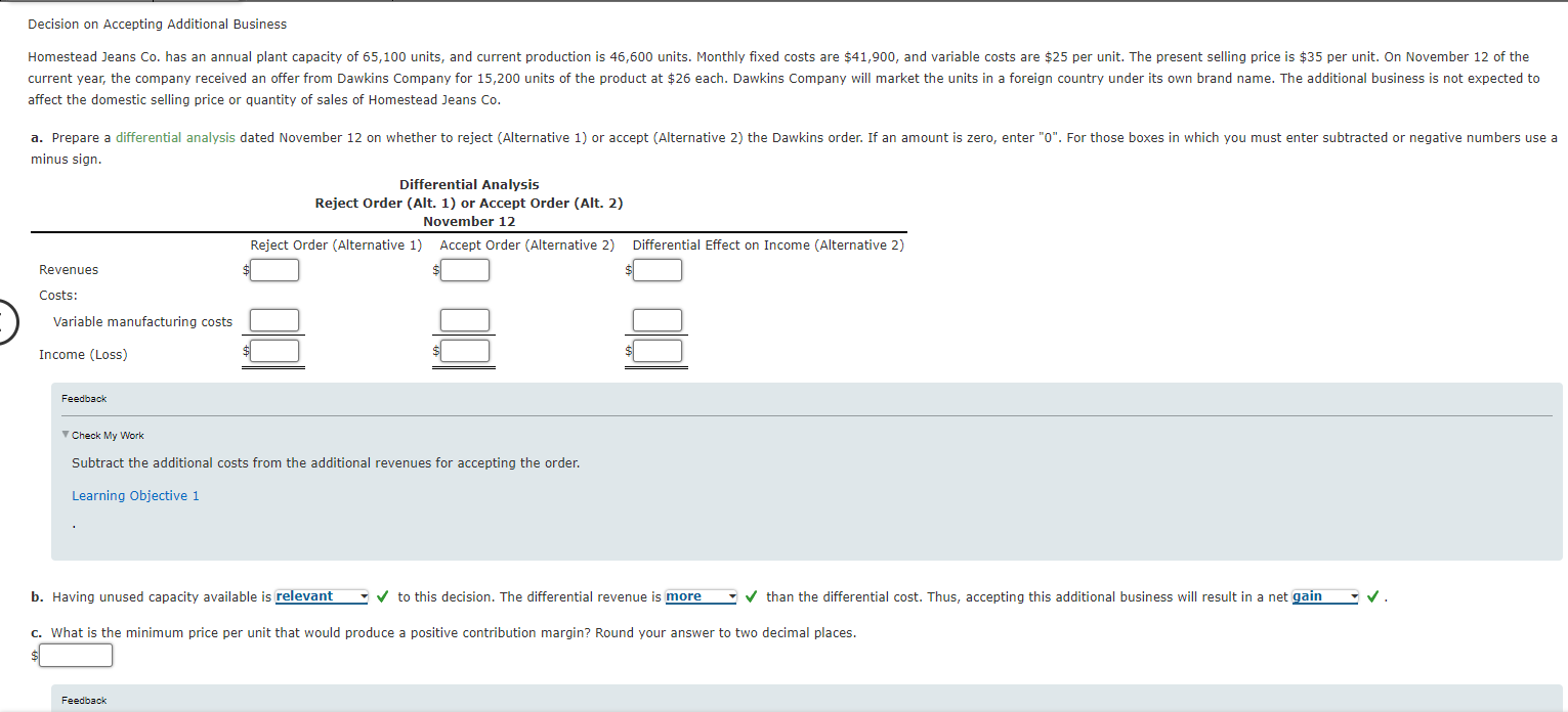 Solved Decision on Accepting Additional Business affect the | Chegg.com