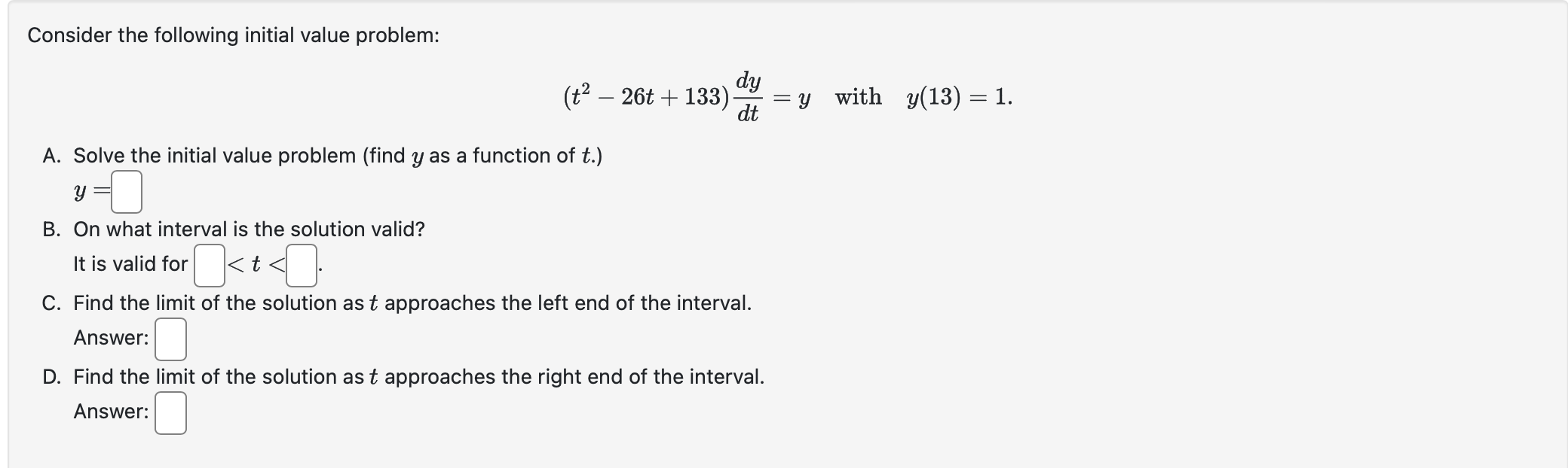 Solved Consider the following initial value | Chegg.com
