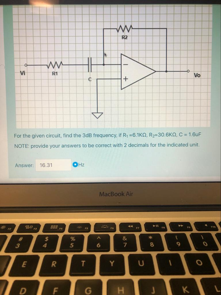 Solved Vo For the given circuit, find the 3dB frequency, if | Chegg.com