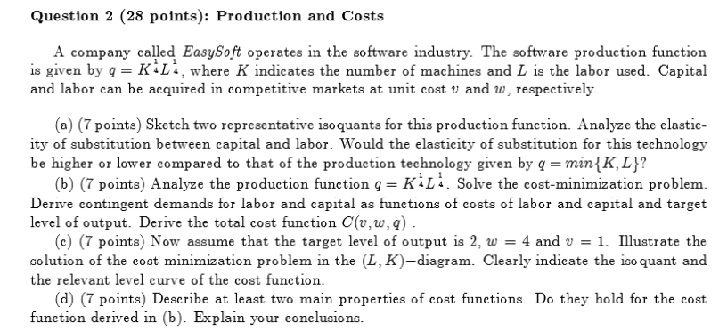 Solved A company called EasySoft operates in the software | Chegg.com